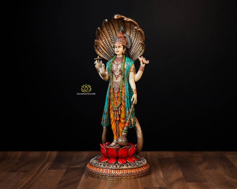 Vishnu Statue Lord Vishnu Statue Cultured Marble Vishnu - Etsy