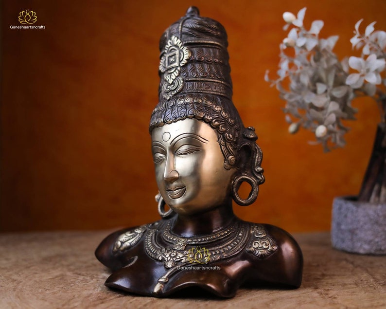 Buy Parvati Bust Goddess Parvati Head Statue Brass Parvati Online in ...