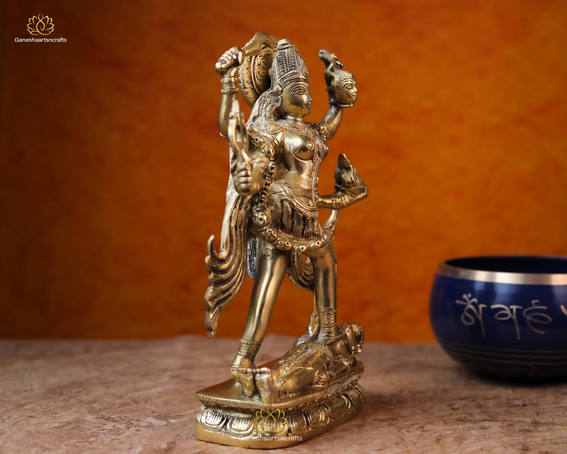Kali Statue Brass Statue of Kali Goddess of Time | Etsy