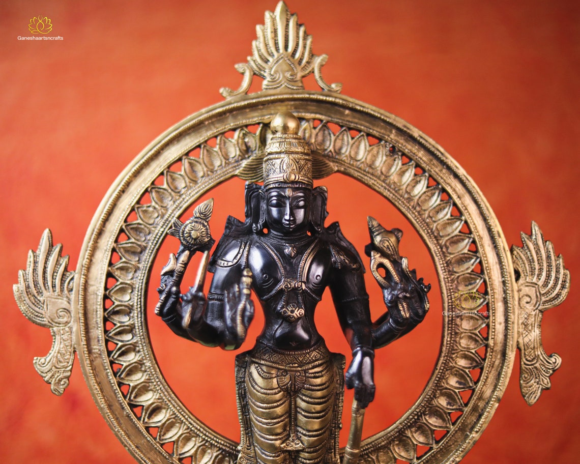 Vishnu Statue Lord Vishnu Statue Brass Ring Vishnu Idol | Etsy