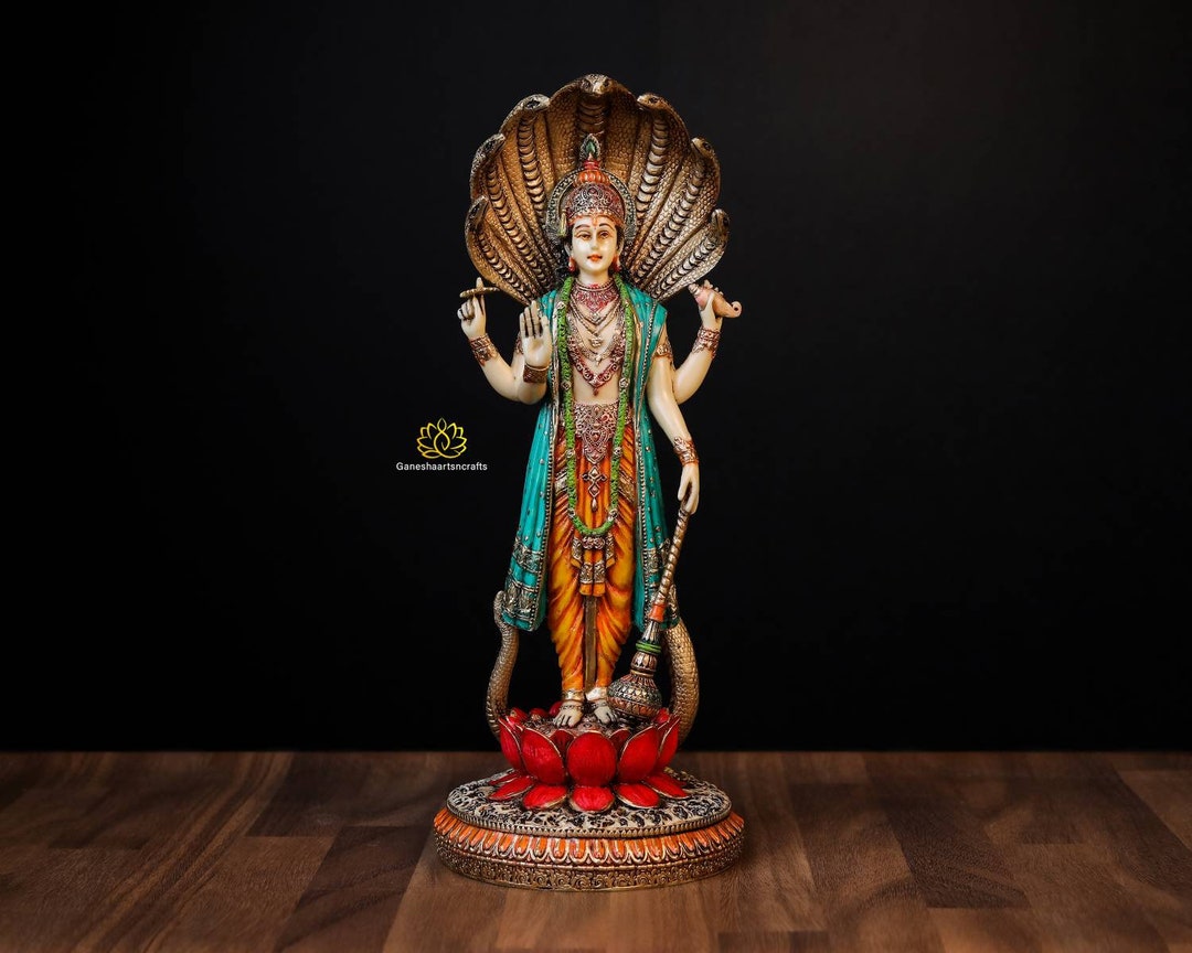 Vishnu Statue Lord Vishnu Statue Cultured Marble Vishnu - Etsy