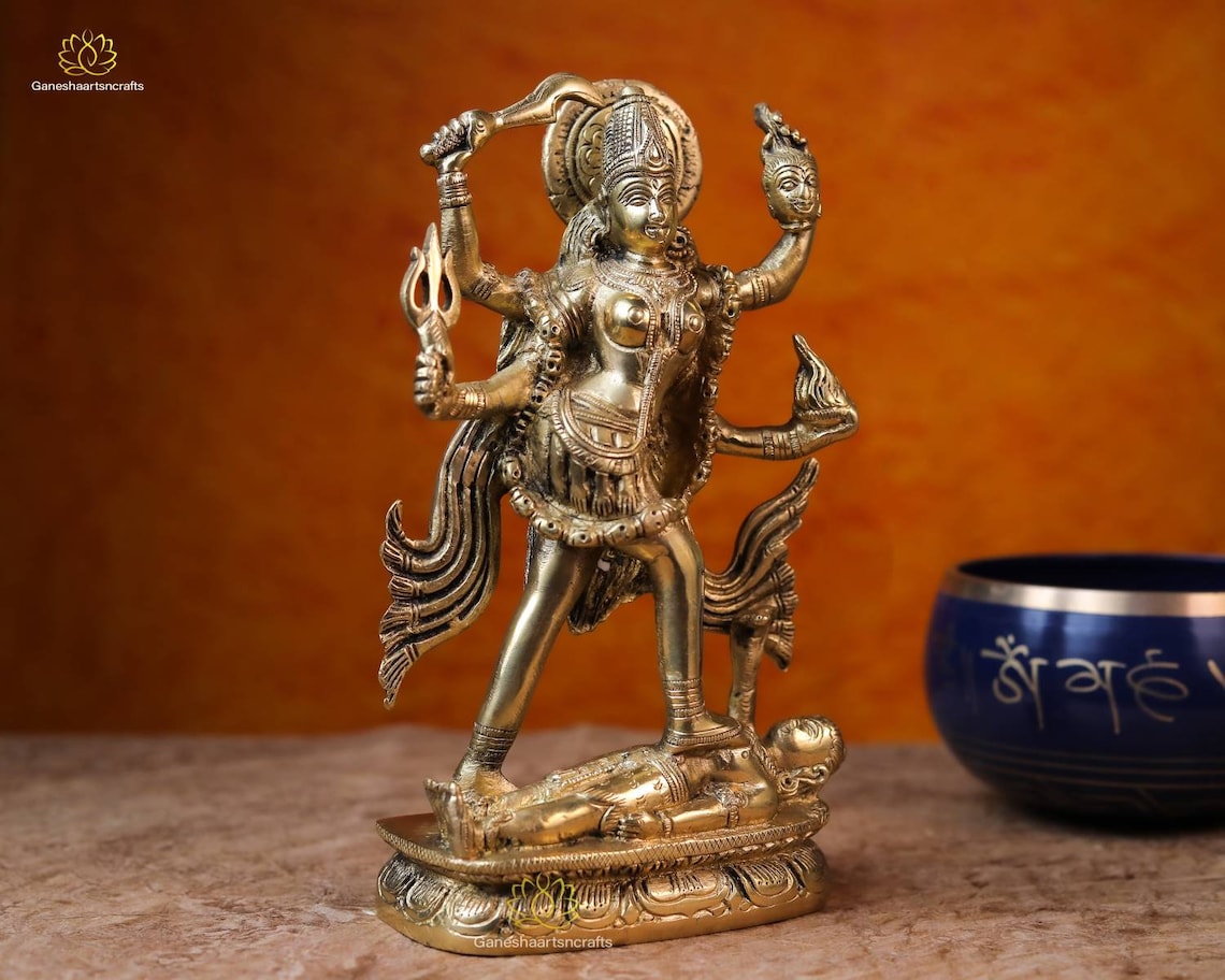 Kali Statue Brass Statue of Kali Goddess of Time | Etsy