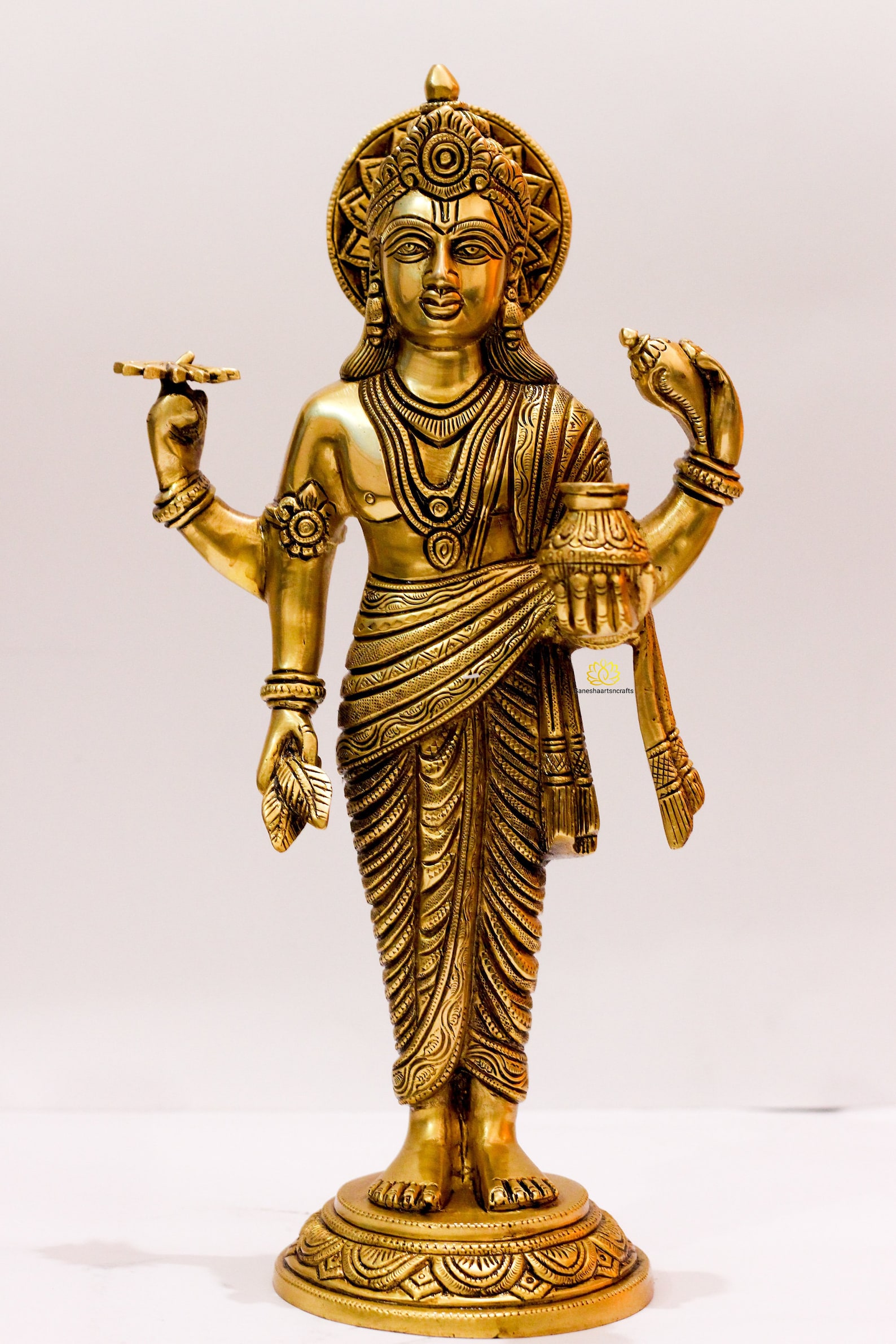 Dhanvantari Statue Lord Brass Dhanwantri God of Ayurveda | Etsy