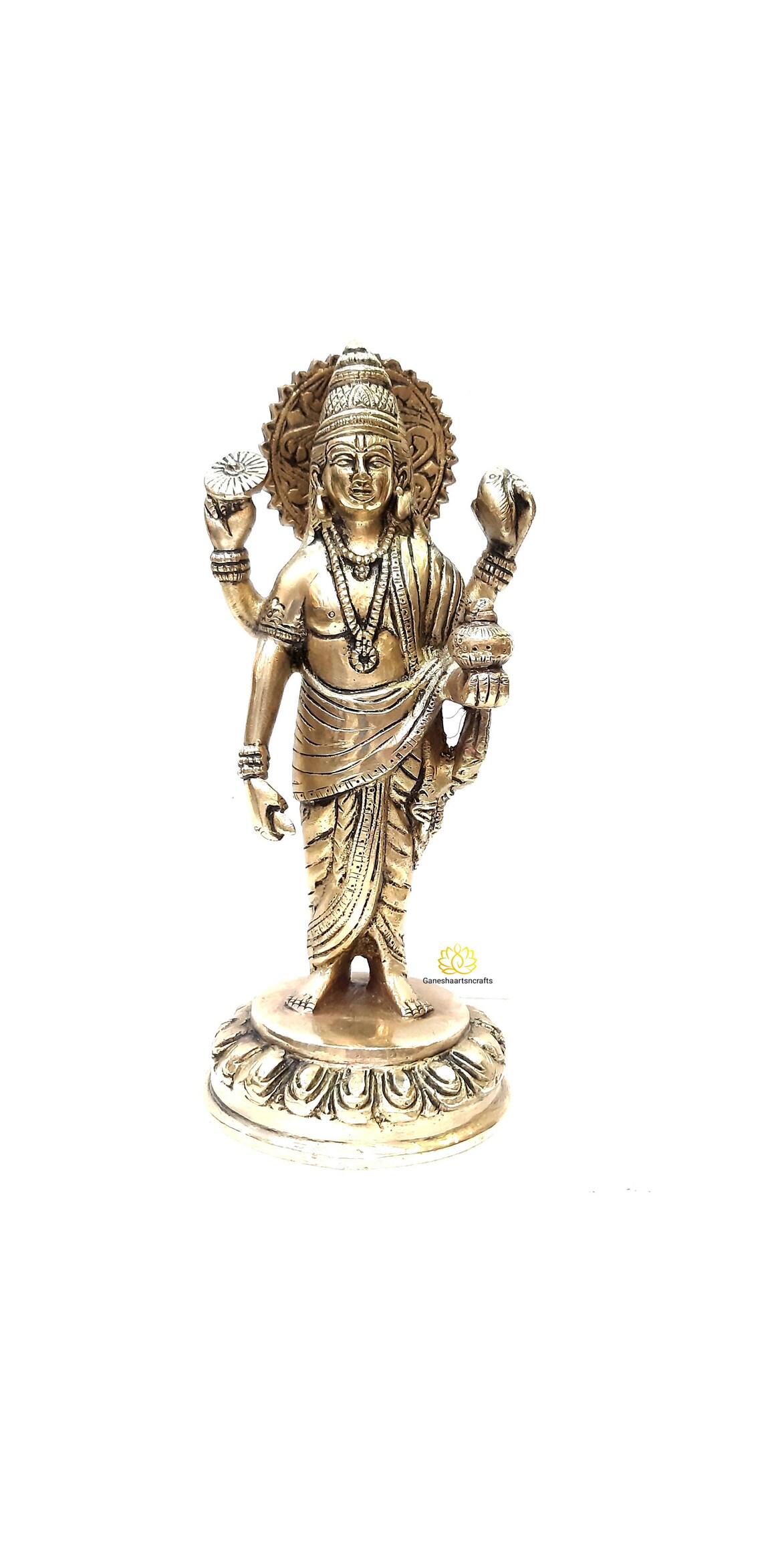 Dhanvantari Statue Lord Brass Dhanwantri God of Ayurveda | Etsy