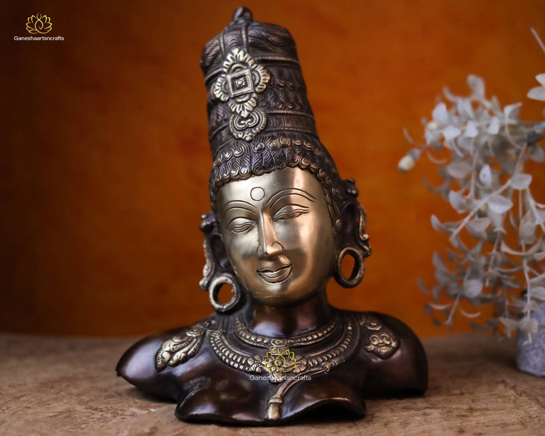 Buy Parvati Bust Goddess Parvati Head Statue Brass Parvati Online in ...