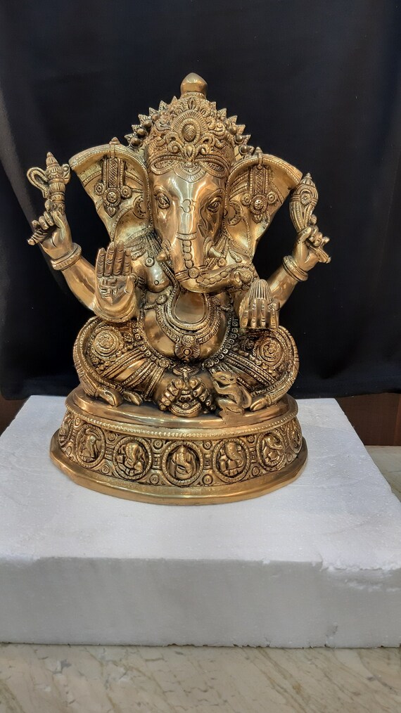 Ganesh statue Lord ganesha Brass Ganesha Sitting Ganesha | Etsy