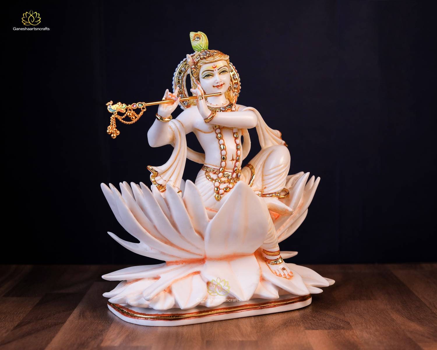 Krishna Statue Lotus Krishna Flute Krishna God of Love | Etsy