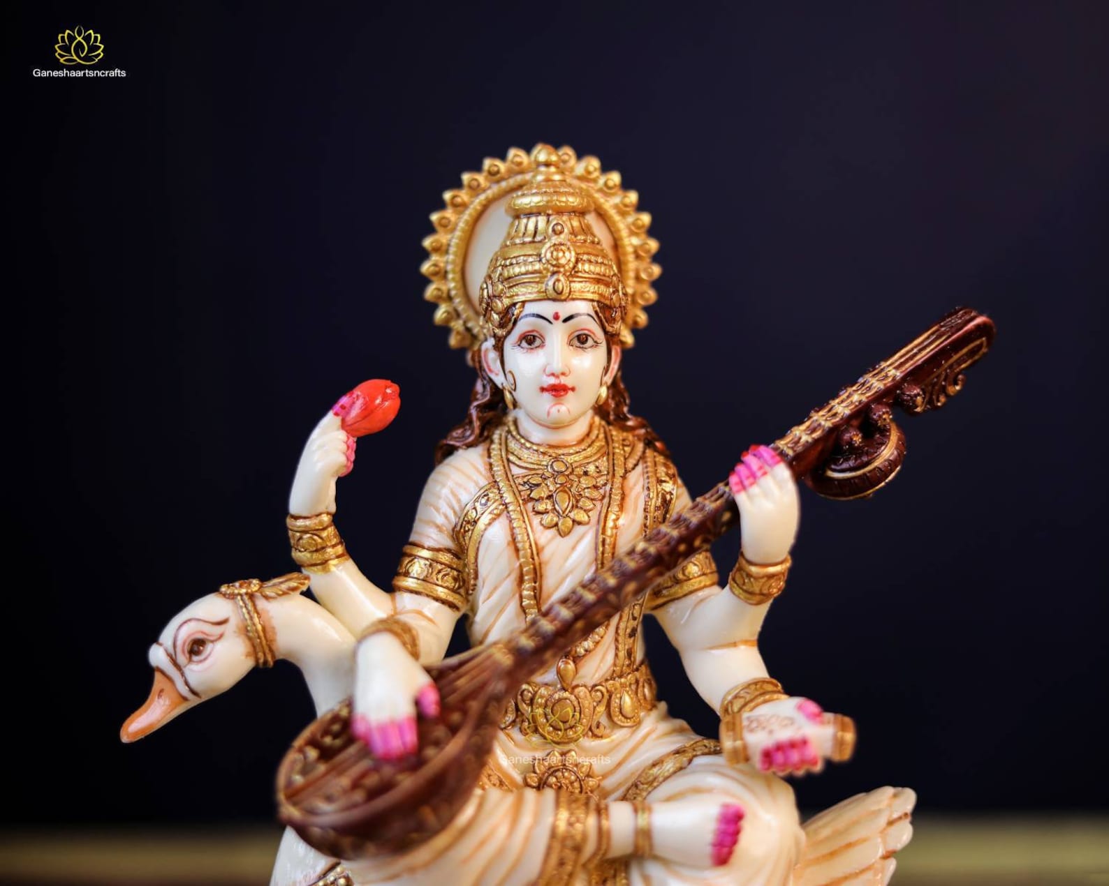 Sarswati Statue Saraswati on Swan God of Wisdom Goddess - Etsy