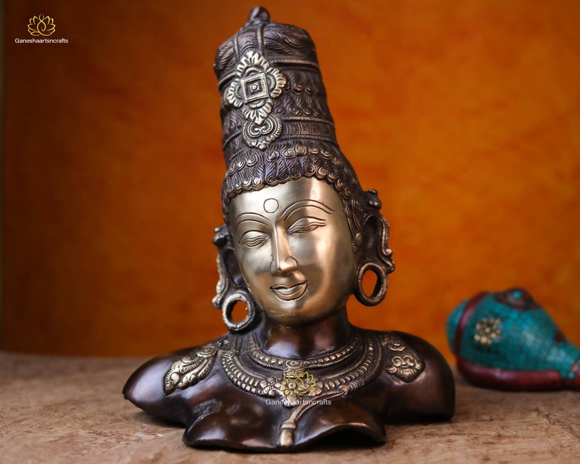 Buy Parvati Bust Goddess Parvati Head Statue Brass Parvati Online in ...