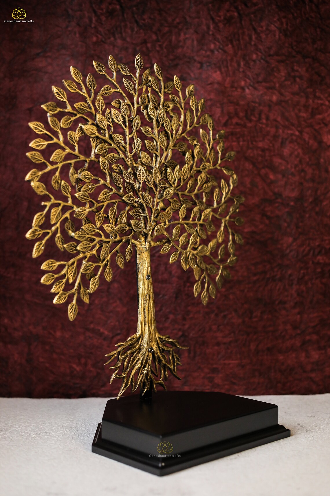 Bodhi Tree Buddha Statue Lord Buddh Brass Tree With Wood - Etsy