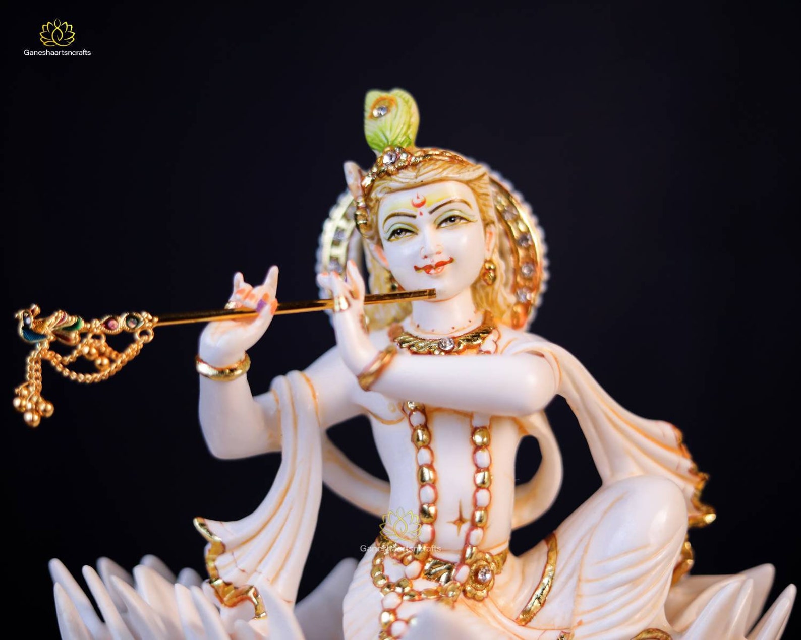 Krishna Statue Lotus Krishna Flute Krishna God of Love | Etsy