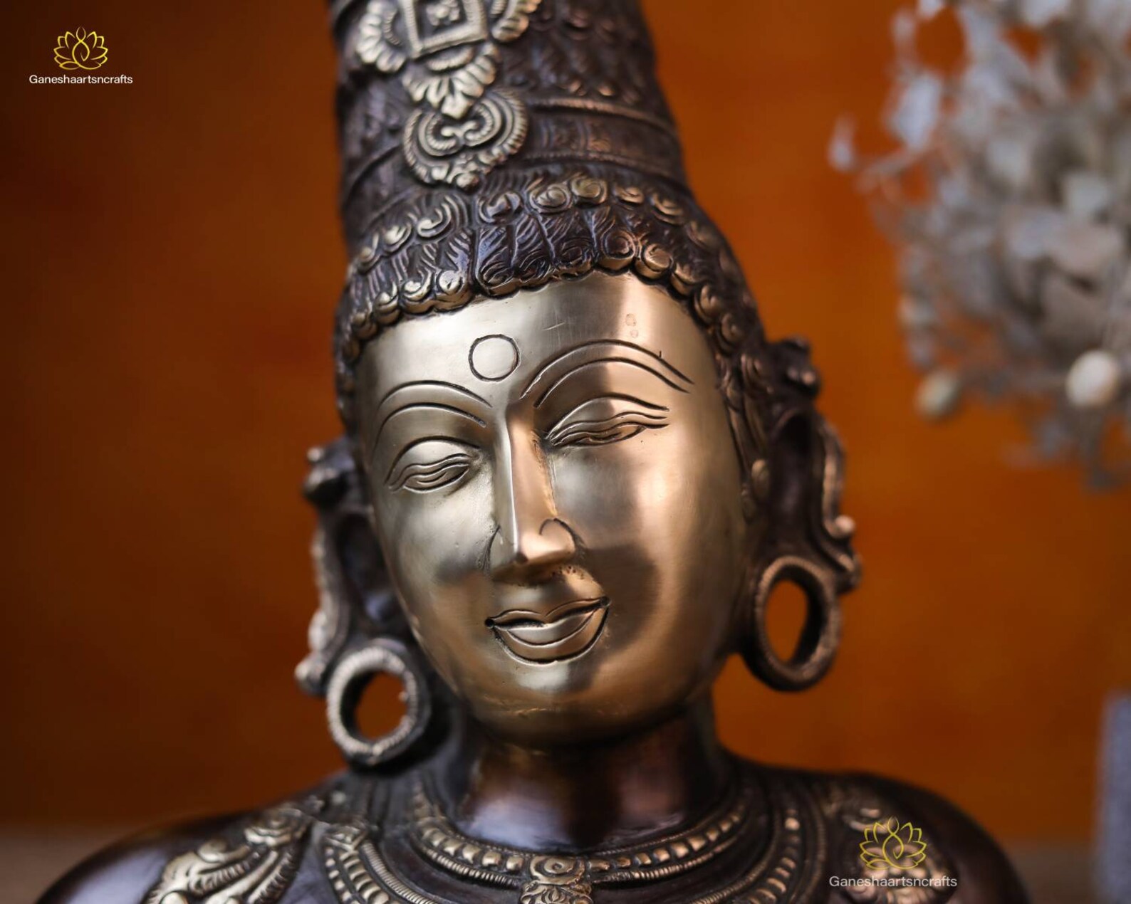 Buy Parvati Bust Goddess Parvati Head Statue Brass Parvati Online in ...