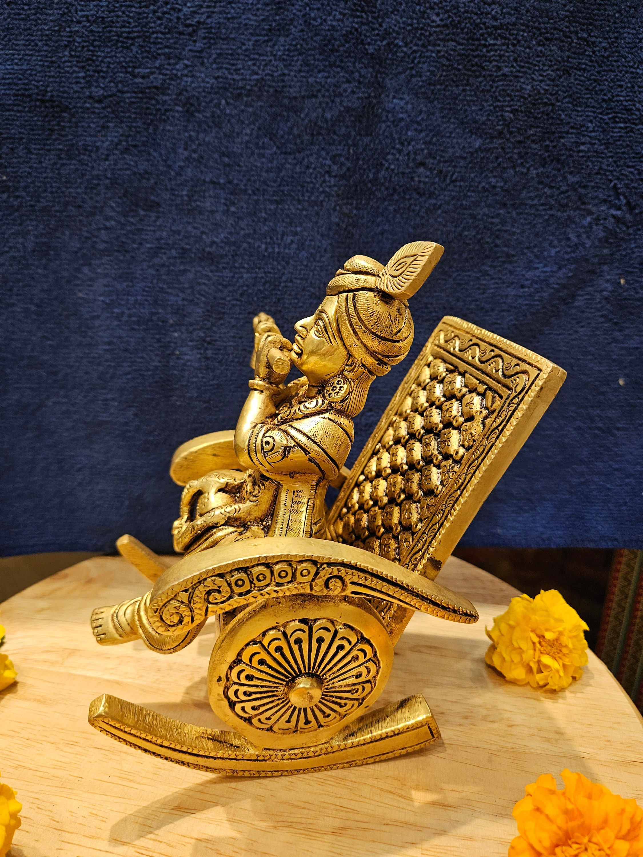 Flute Krishna Statue on Rocking Chair: Hindu God Vishnu - Etsy