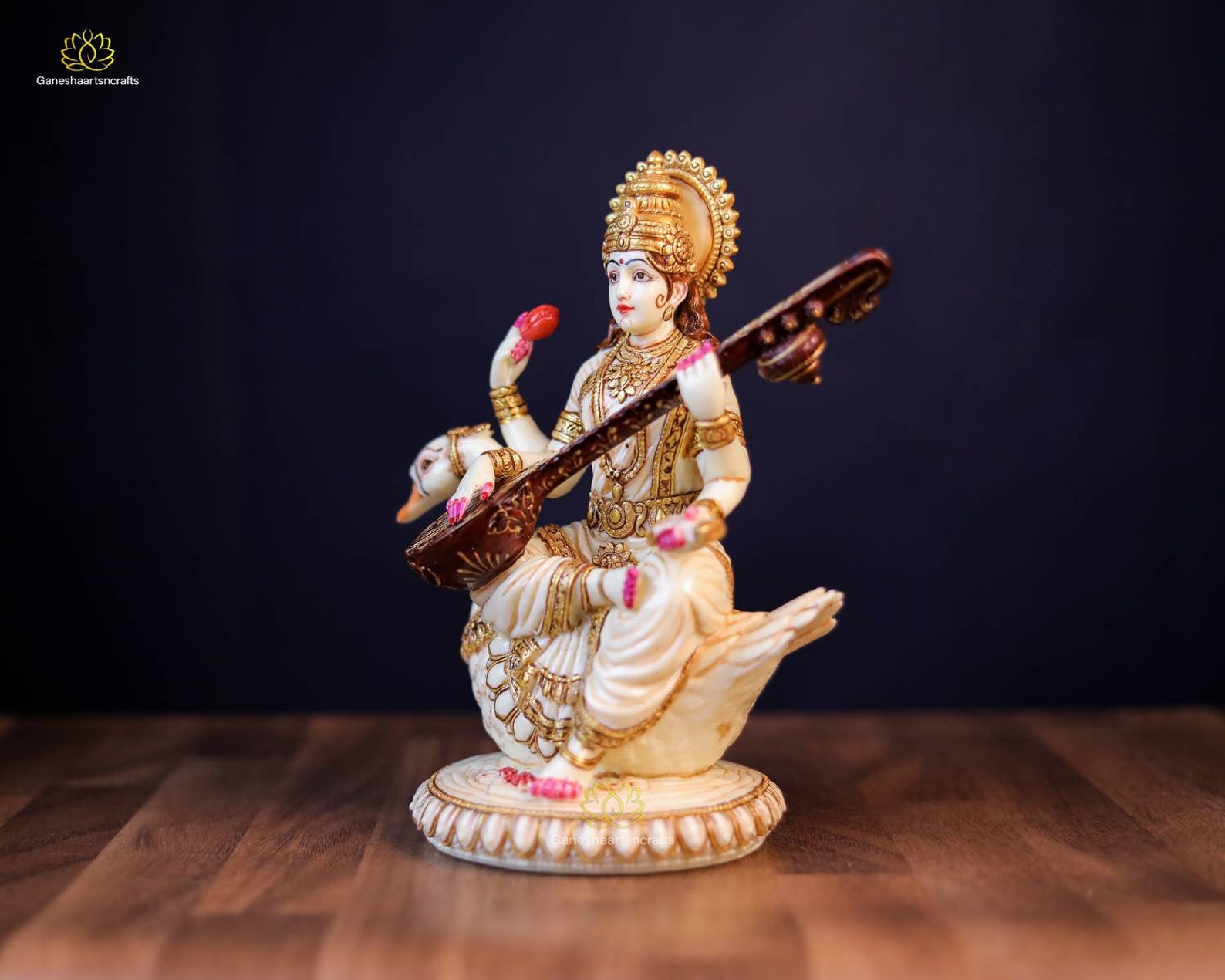 Sarswati Statue Saraswati on Swan God of Wisdom Goddess | Etsy