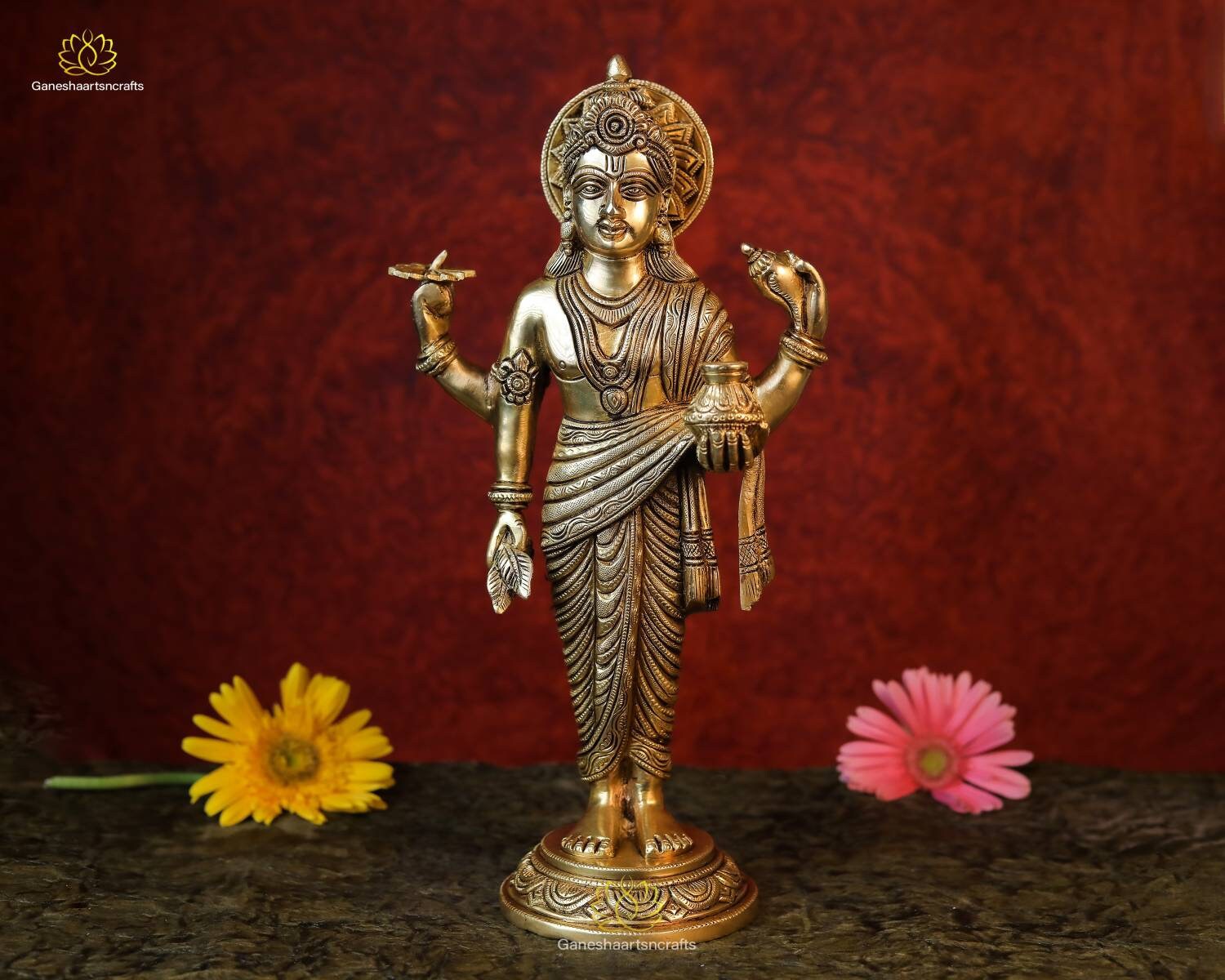 Dhanvantari Statue Lord Brass Dhanwantri God of Ayurveda | Etsy