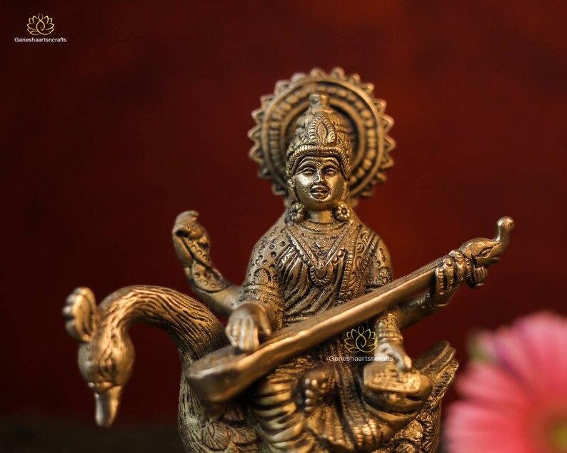 Saraswati Statue 18 CM Goddess OF Music Art Savitri - Etsy