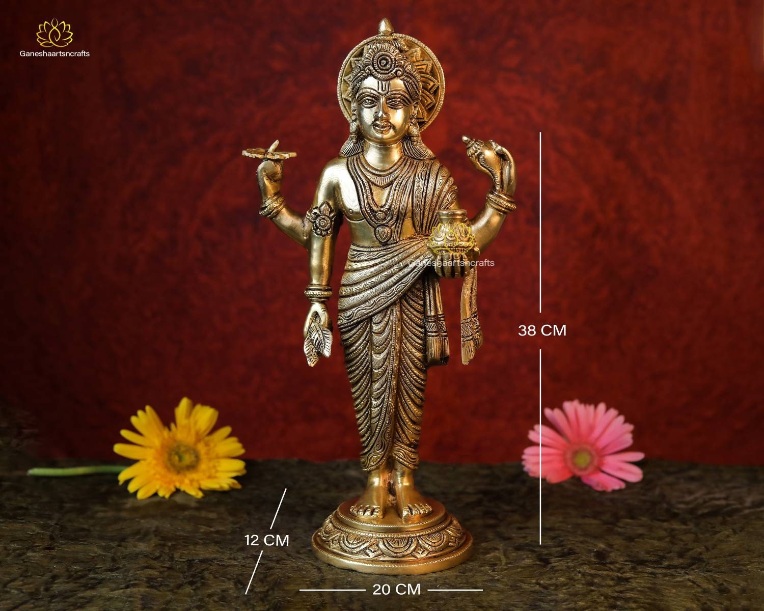 Dhanvantari Statue Lord Brass Dhanwantri God of Ayurveda | Etsy