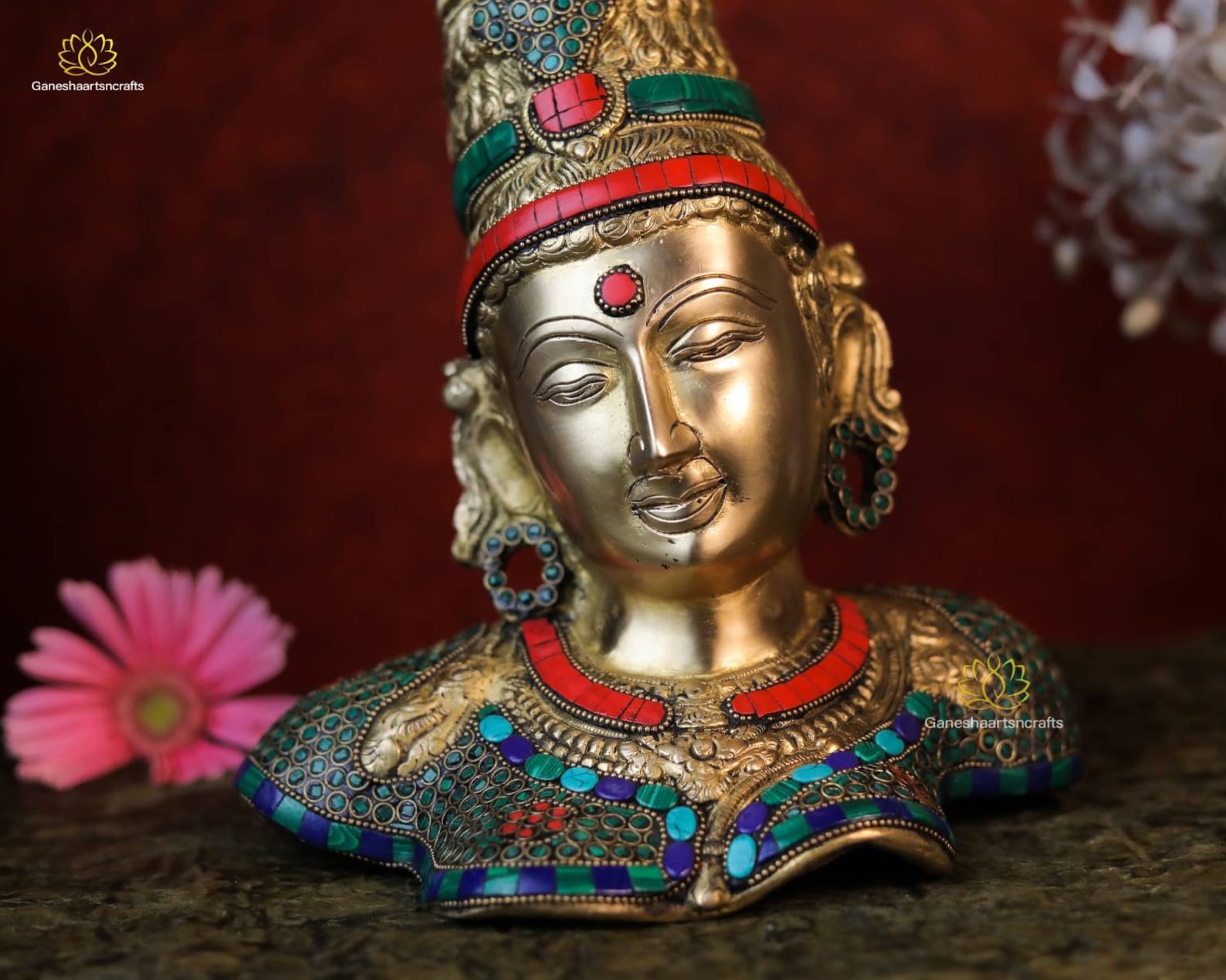 Parvati Bust Goddess Parvati Head Statue Brass Parvati - Etsy