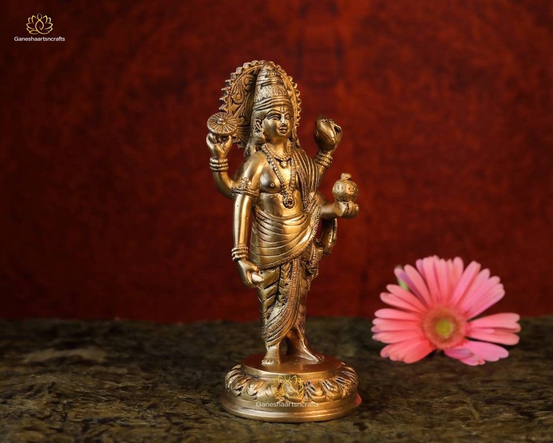 Dhanvantari Statue Lord Brass Dhanwantri God of Ayurveda - Etsy UK
