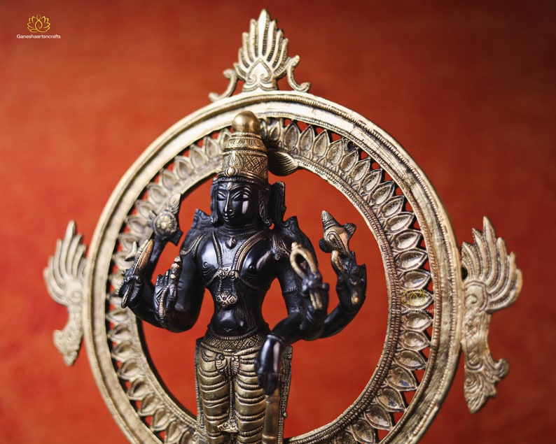 Vishnu Statue Lord Vishnu Statue Brass Ring Vishnu Idol | Etsy