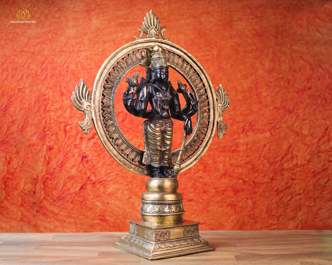 Vishnu Statue Lord Vishnu Statue Brass Ring Vishnu Idol | Etsy