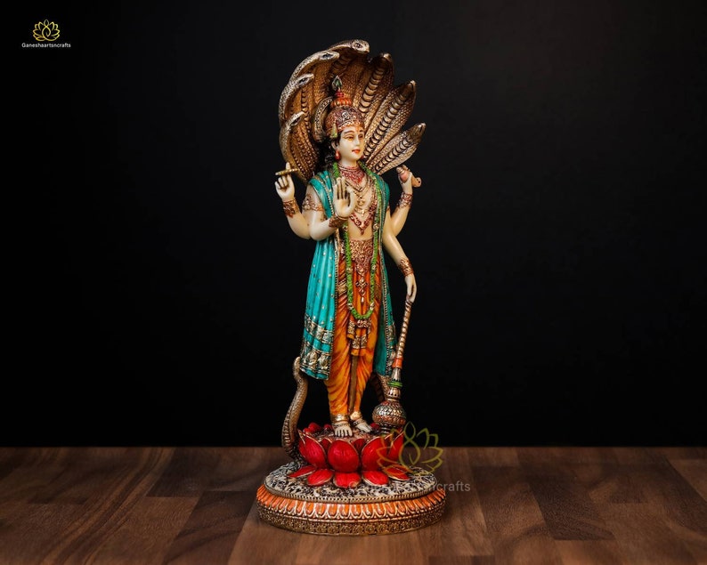 Vishnu Statue Lord Vishnu Statue Cultured Marble Vishnu - Etsy