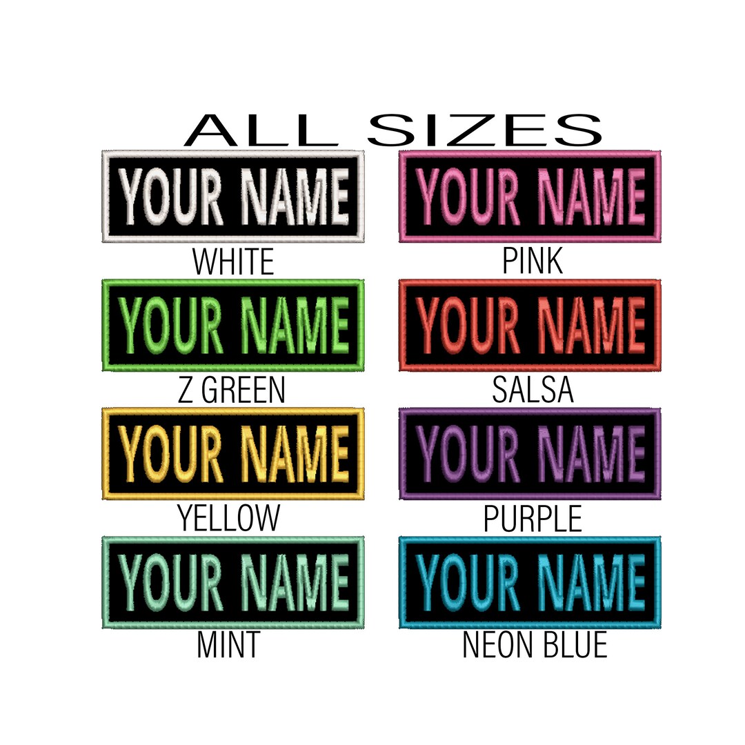 Personalized Name Tag Custom Your Name Patch Embroidered Iron-on/sew-on ...