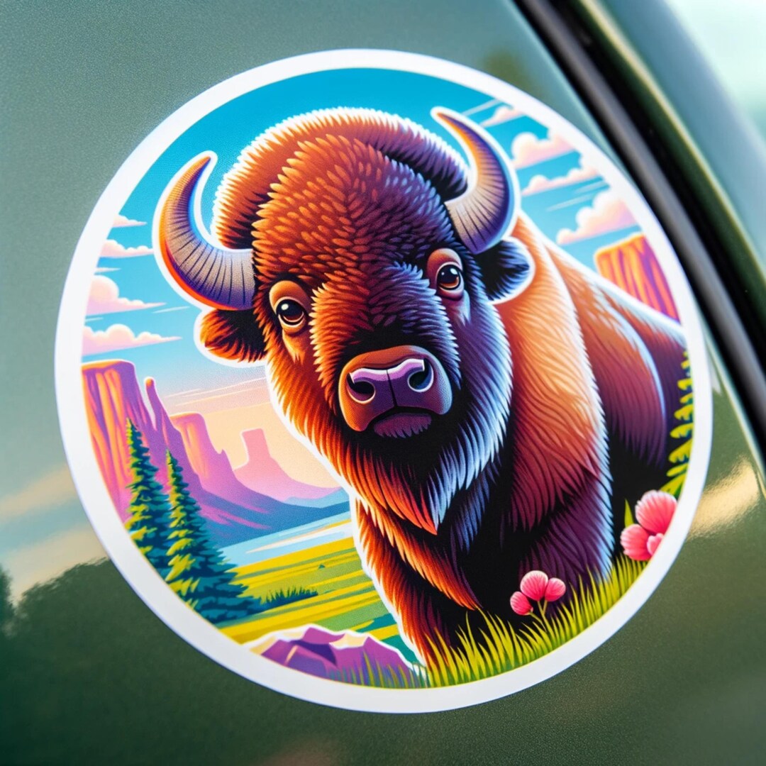Buffalo Sticker, Bison Decal Sticker, Vinyl Stickers Decals for Car ...