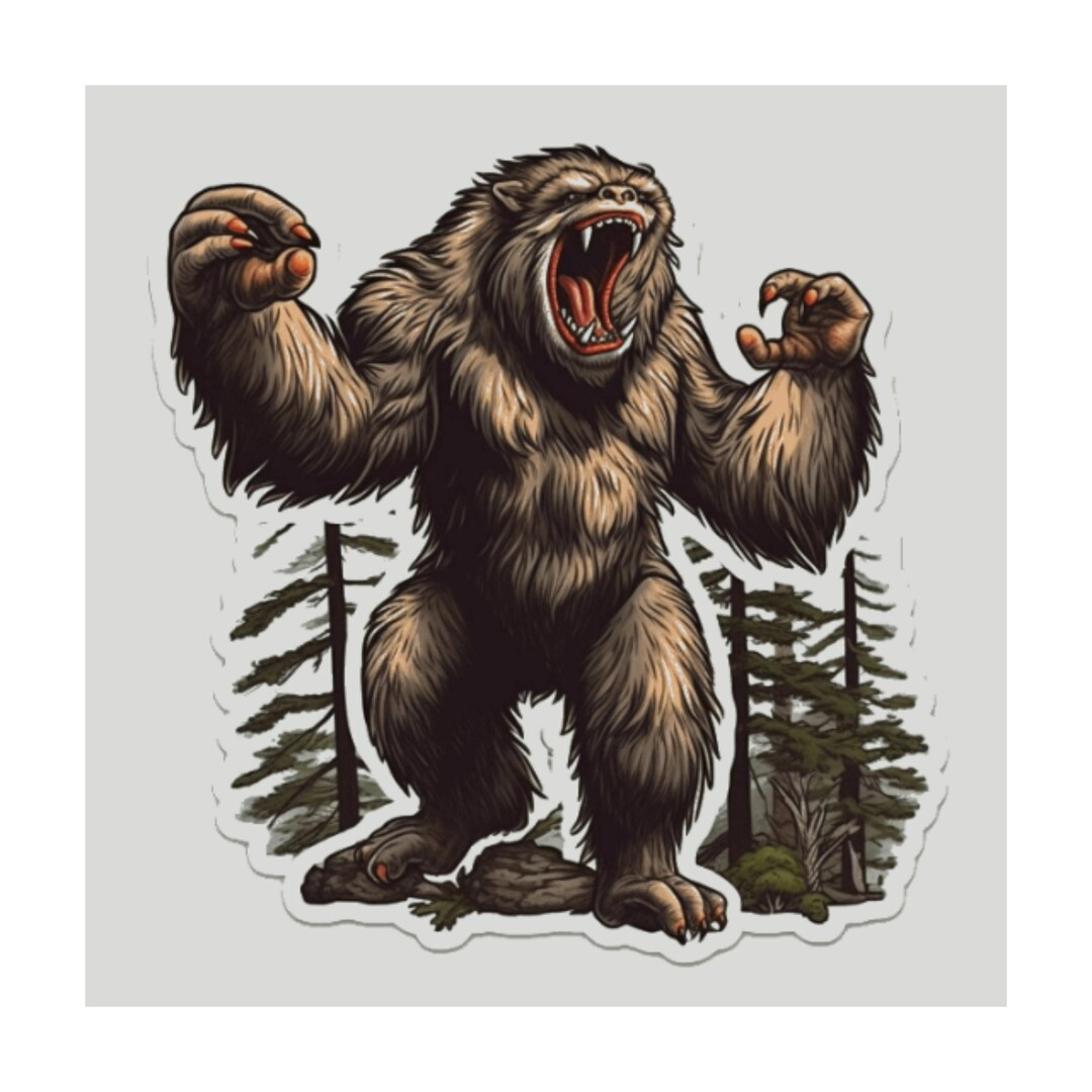 Bigfoot Roaring Sticker, Cryptid Sticker Decal, Vinyl Stickers Decals ...