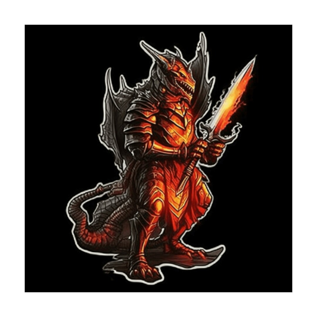 Dragon Crusader Sticker, Folklore Decal Sticker, Vinyl Stickers Decals ...