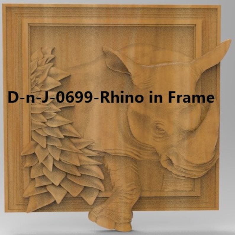 3d Stl Models CNC Model Rhino in Frame D-n-j-0699-rhino in - Etsy