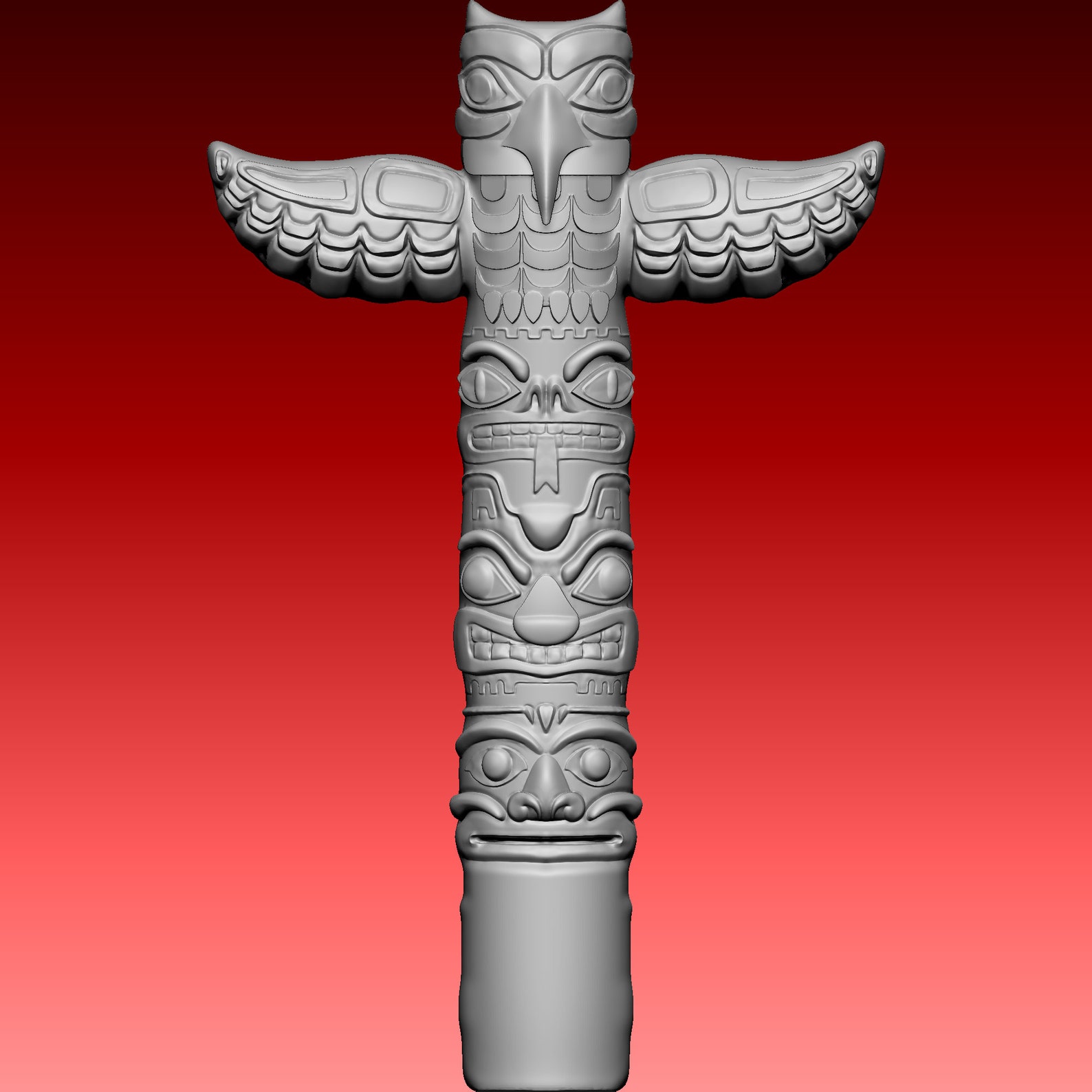 3d Stl Models, Totem Pole-1, Native American, D-n-j-1035-totem Pole-1 ...