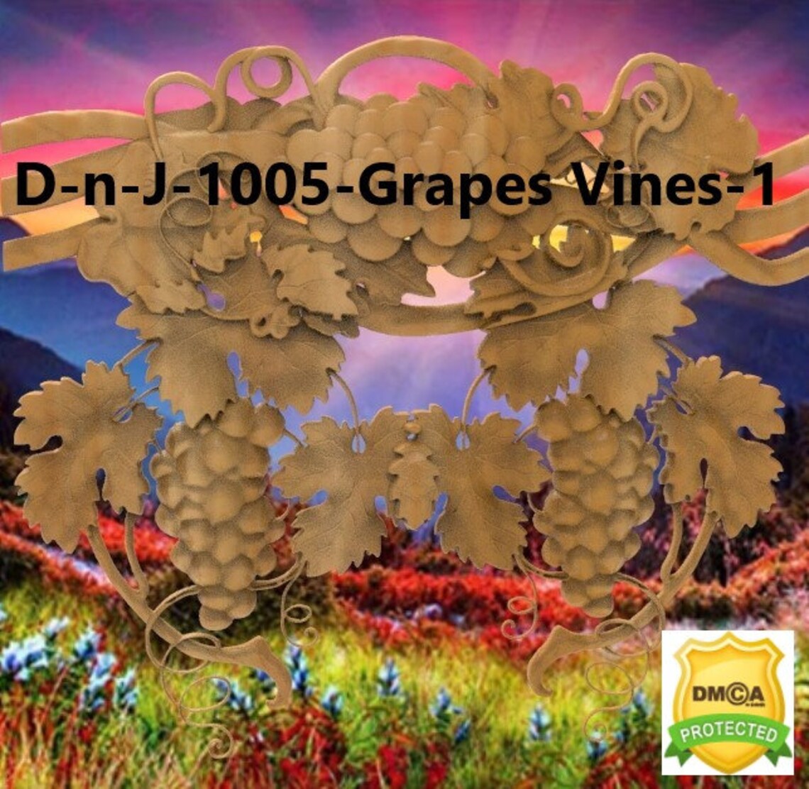 GRAPE VINES STL Fruit Stl File Cnc File Svg Grape Leaves Stl Instant ...