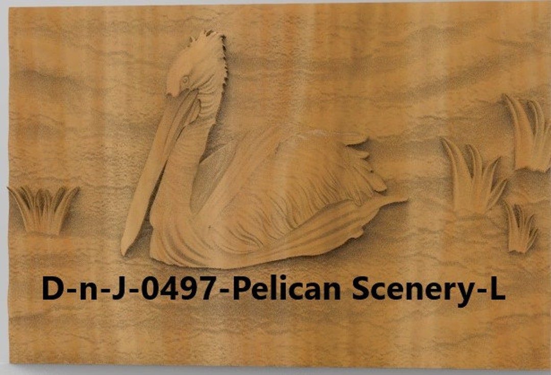 3d Stl Models, CNC Model, Pelican Swiming, D-n-j-0497-pelican Scenery ...