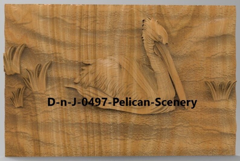 3d Stl Models, CNC Model, Pelican Swiming, D-n-j-0497-pelican Scenery ...