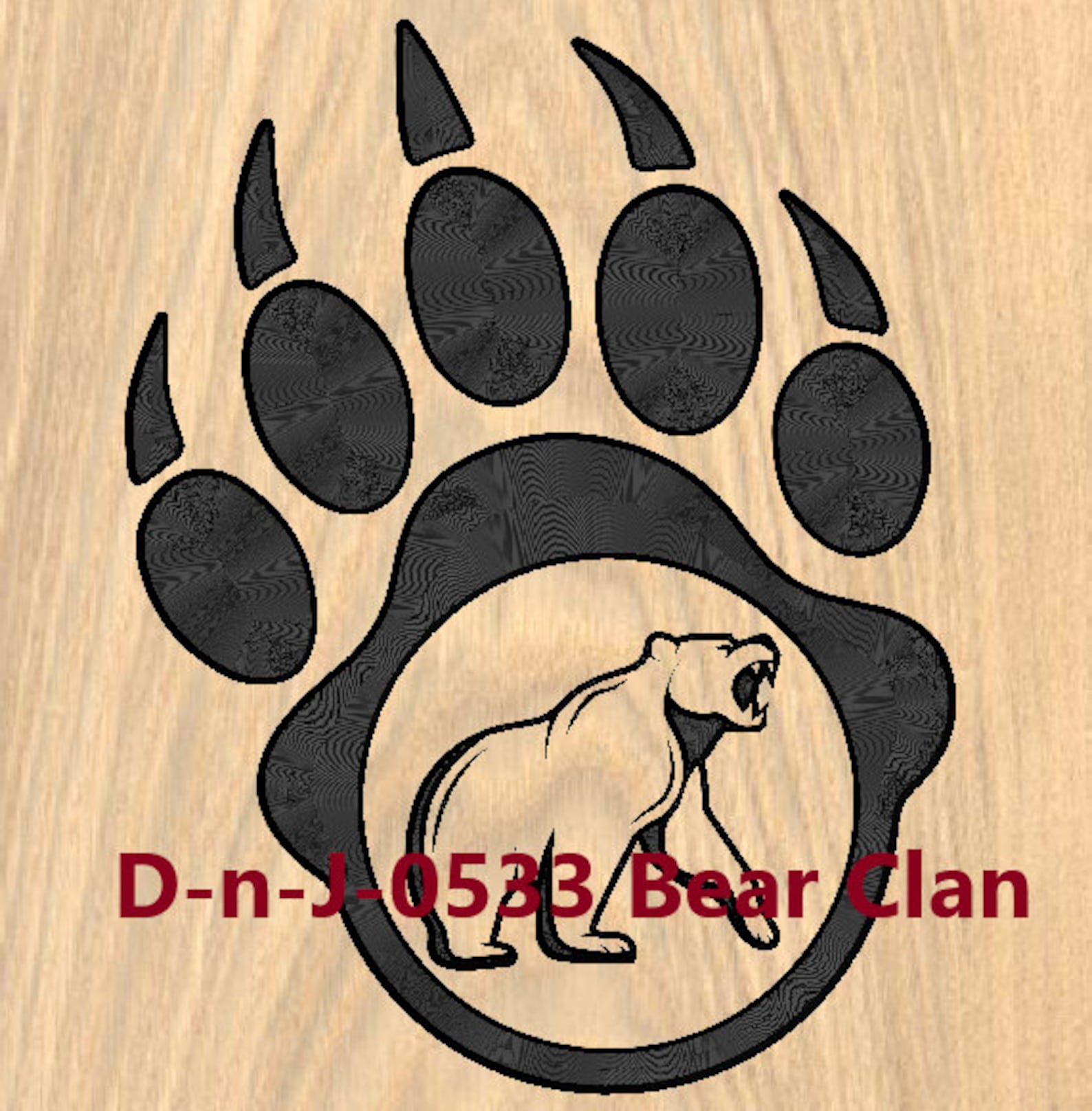 2d/dxf CNC Model Native American Bear Clan Bear Claw - Etsy