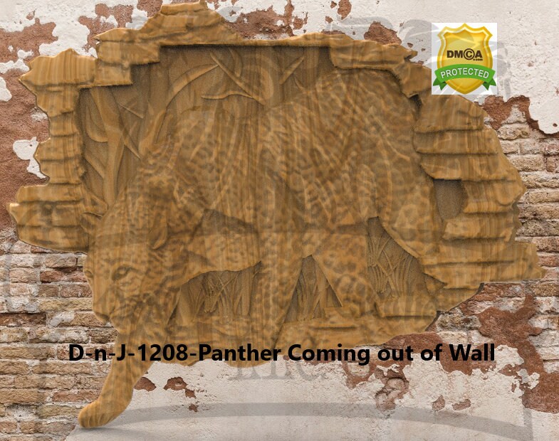3d Stl Models,panther, Panther Coming Out of Wall, Model, Stl, CNC ...