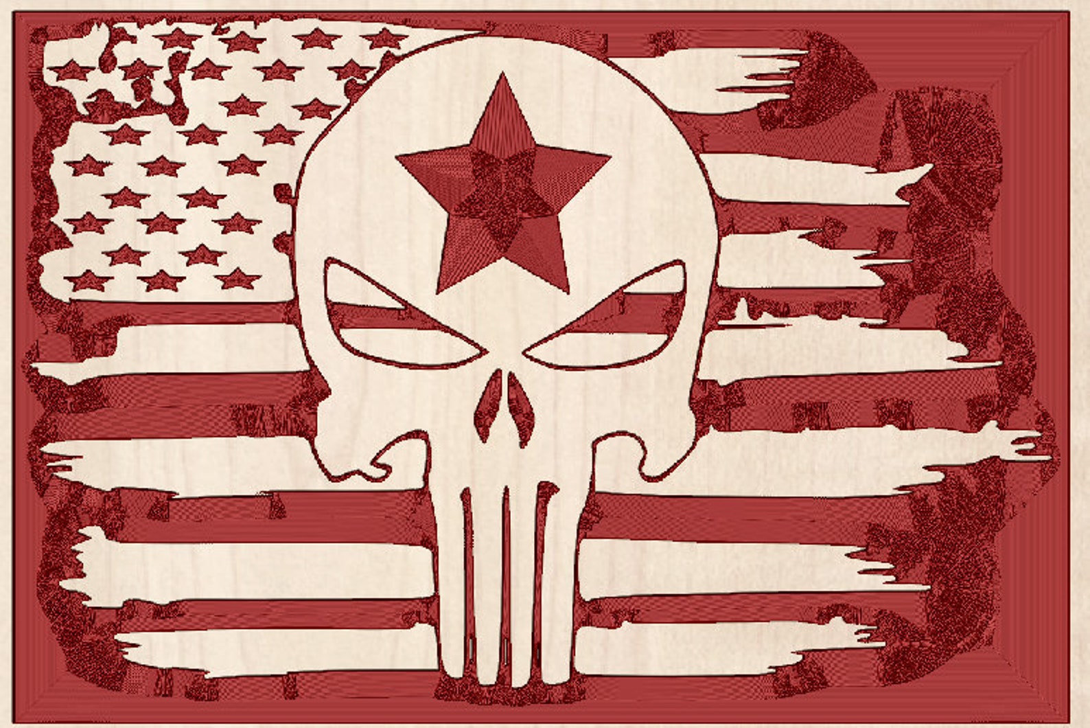 Punisher Flag, Skull Flag, 2d, Dxf Models, CNC Model Punisher Flag, D-n ...