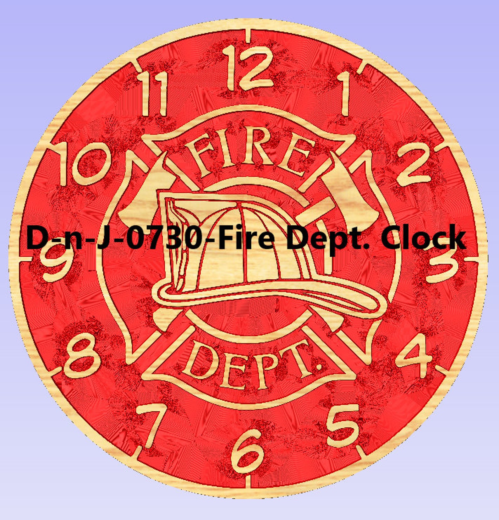 2d Dxf Svg, CNC Model, Fire Dept. Clock, First Responder Clock, D-n-j ...