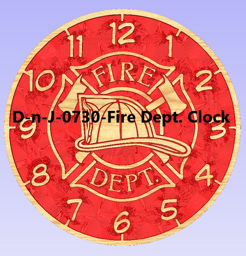 2d Dxf Svg, CNC Model, Fire Dept. Clock, First Responder Clock, D-n-j ...