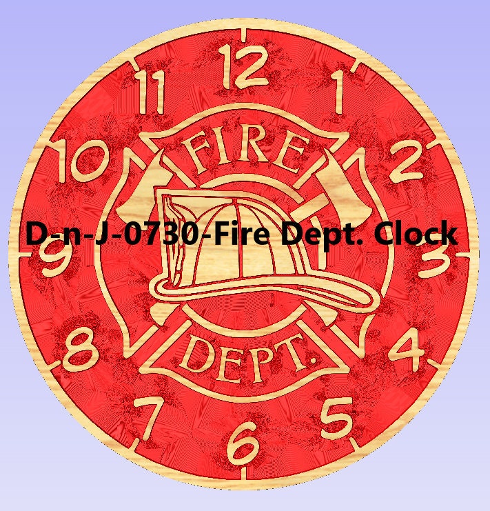 2d Dxf Svg, CNC Model, Fire Dept. Clock, First Responder Clock, D-n-j ...