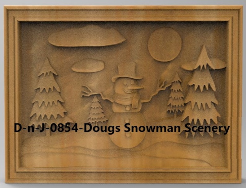 3d Stl Models, CNC Model, Christmas, D-n-j-0854-dougs Snowman Scenery ...