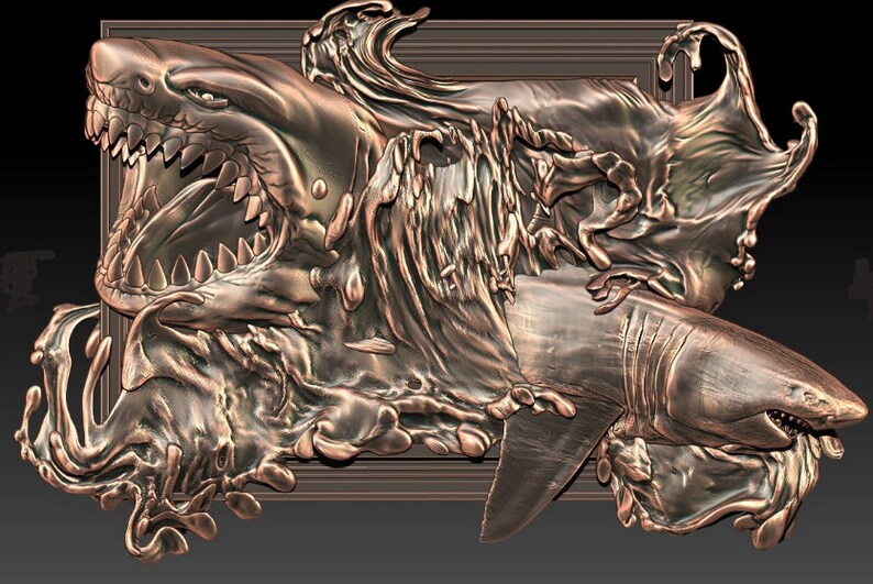 3d Stl Models CNC Model Sharks Attack D-n-j-0708-sharks - Etsy