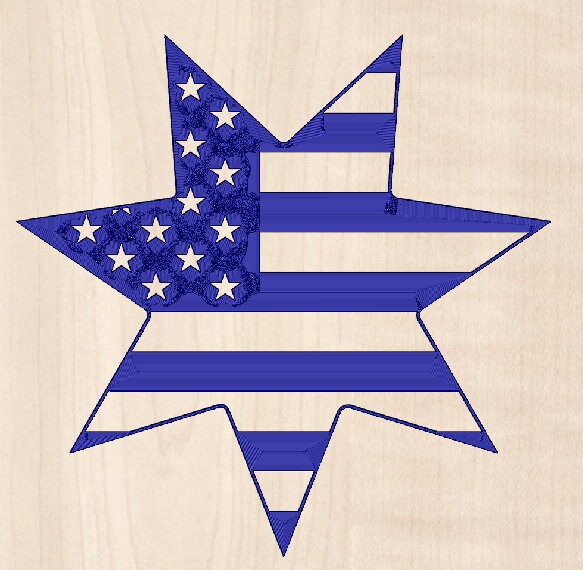 2d Dxf Models Dxf CNC Model Deputy Badge With Flag - Etsy