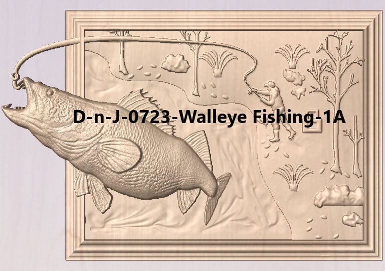 3d Stl Models, CNC Model, Fishing, D-n-j-0723-walleye Fishing-1 - Etsy