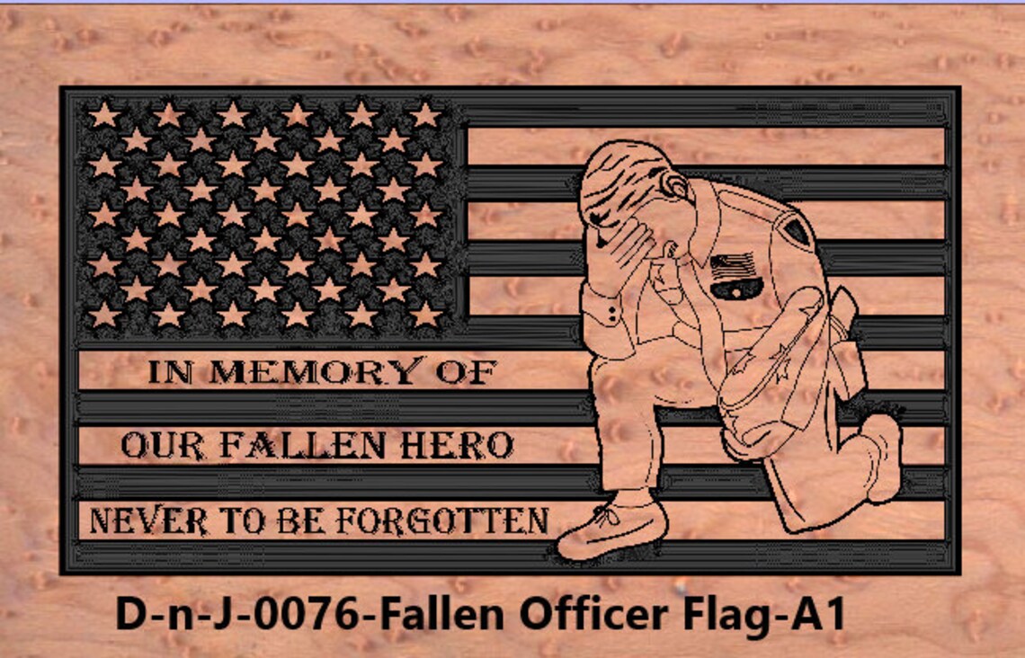 3d Stl Models, CNC Model, Fallen Officer Flag Both 3d-stl 2d-dxf/svg D ...