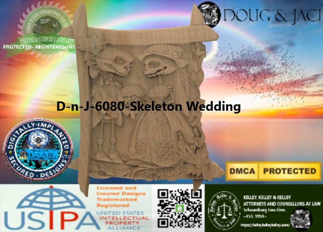 3d, Stl Model, Wedding, Skeletons, Skeletons Wedding,d-n-j-6080 ...