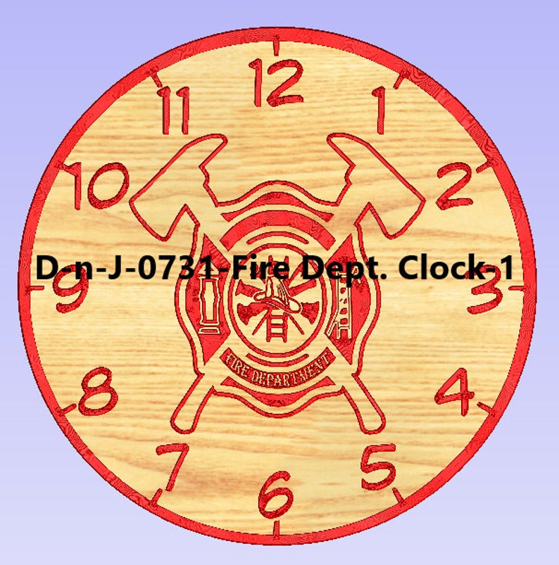 2d Dxf Svg, CNC Model, Fire Dept. Clock, First Responder Clock, D-n-j ...