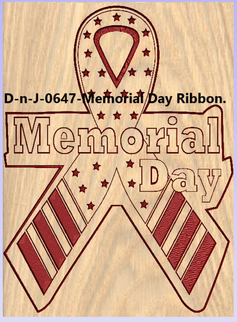 2d Dxf / Svg Memorial Dal Ribbon Model D-n-j-0647-memorial - Etsy