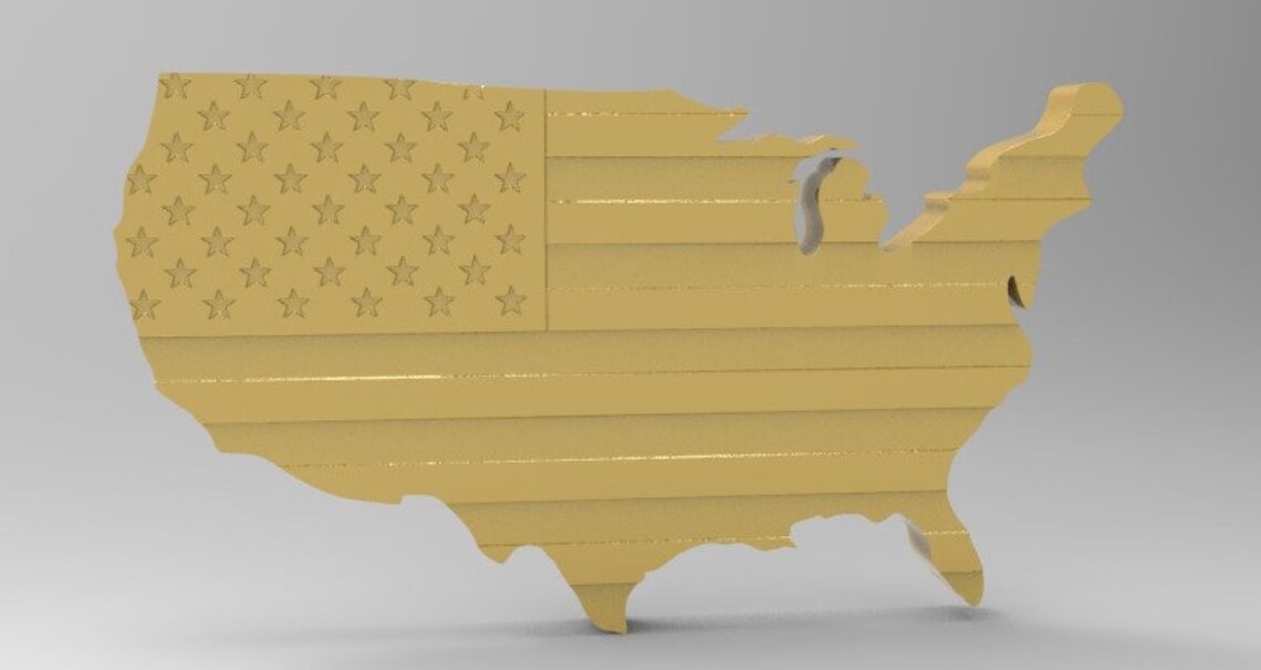 United States Flag, 2d, Dxf, Svg, 2d Models, Stl, CNC Model USA Flag ...